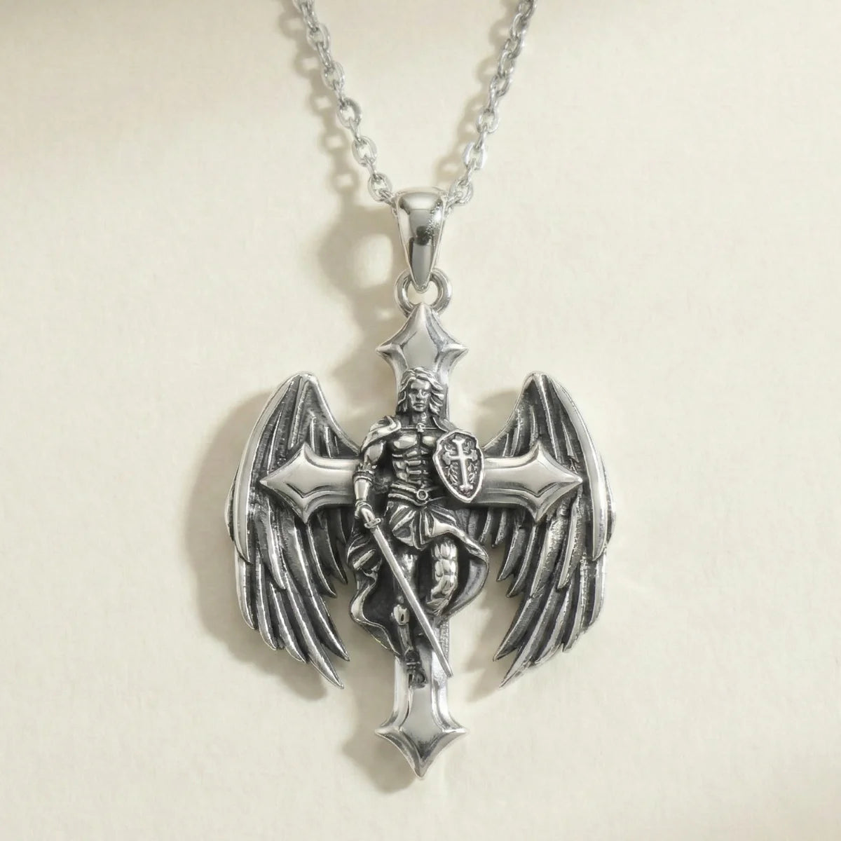 Archangel Michael Cross Pendant | Religious Jewelry