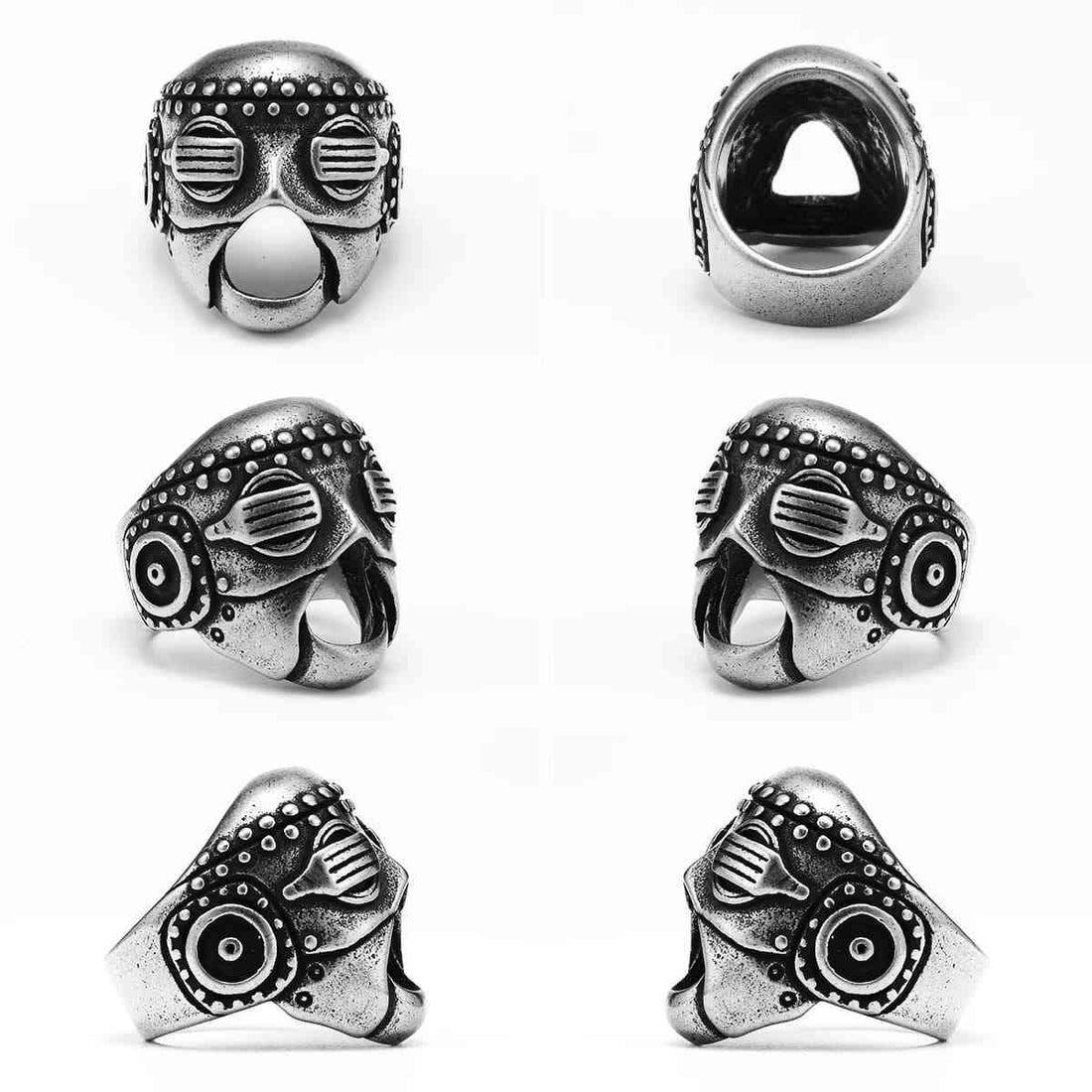 Futuristic Silver Cyberpunk Ring for Men & Women