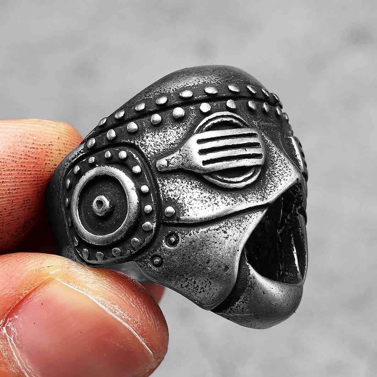 Futuristic Silver Cyberpunk Ring for Men & Women