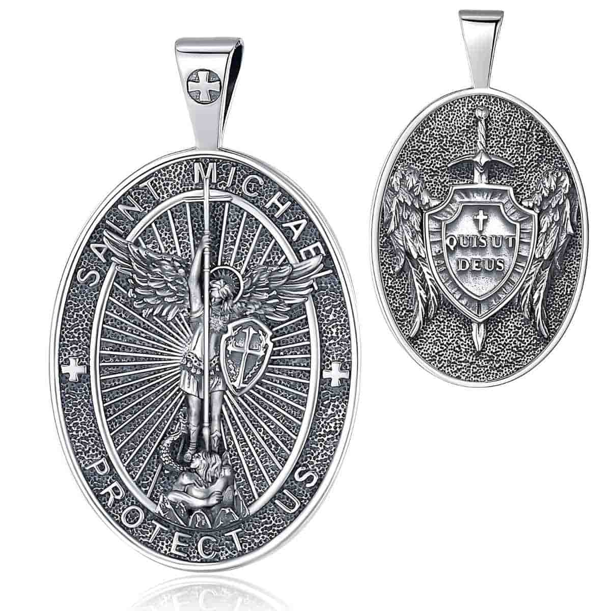 Oval St Michael Archangel Shield Medallion | Xenos Jewelry