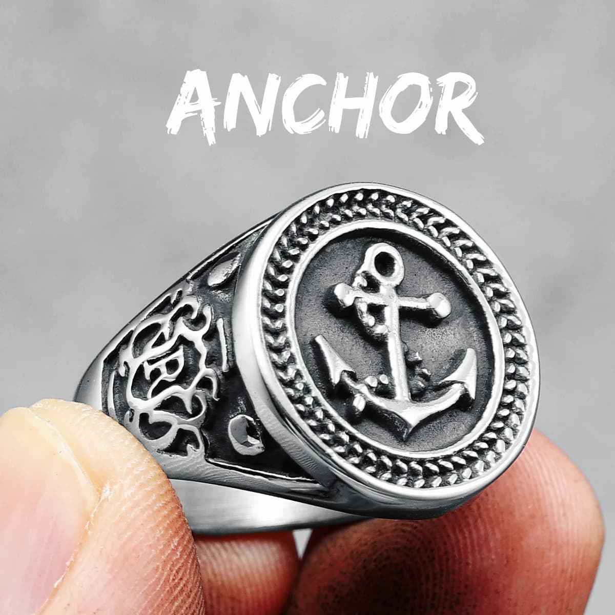 Anillo Redondo de Ancla para Hombre y Mujer | Xenos Jewelry