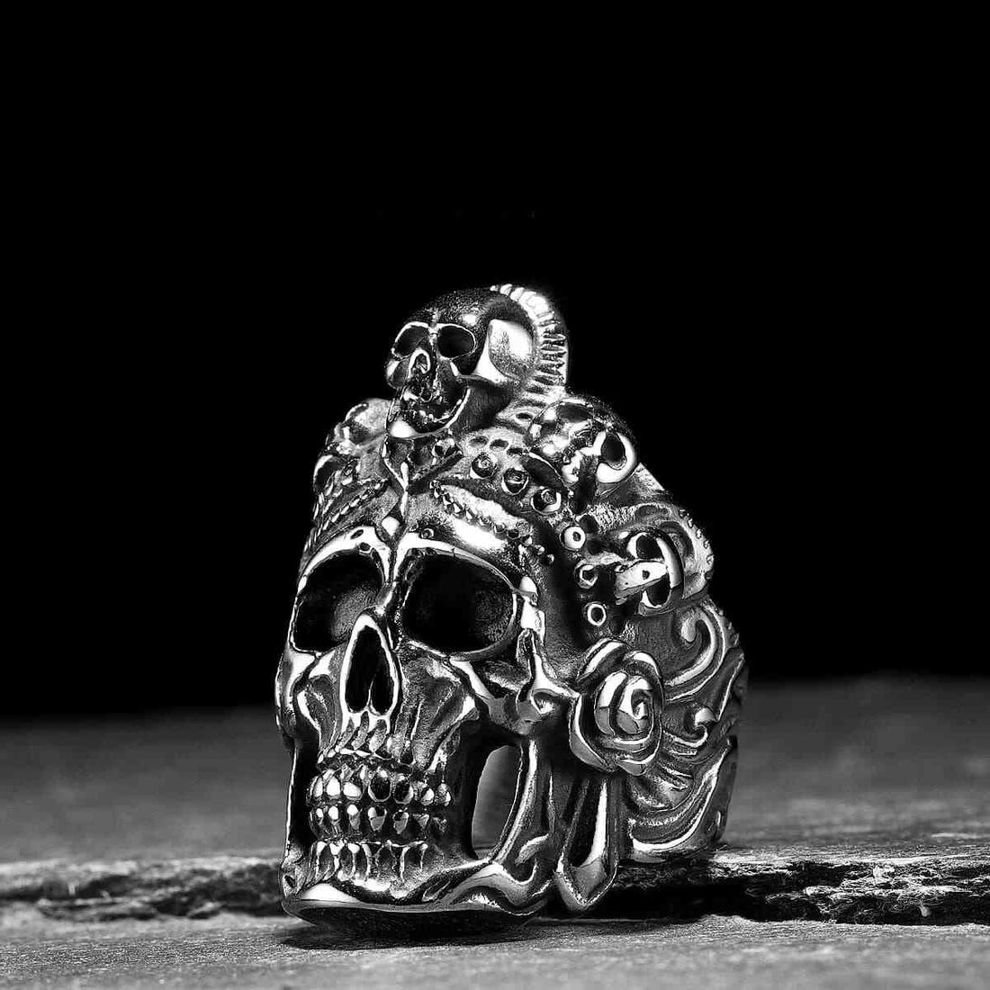 Bold Santa Muerte Death Skull Ring for Men & Women
