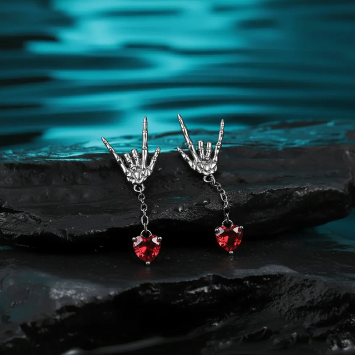 Skeleton Hand Drop Earrings for Women | Xenos Jewelry