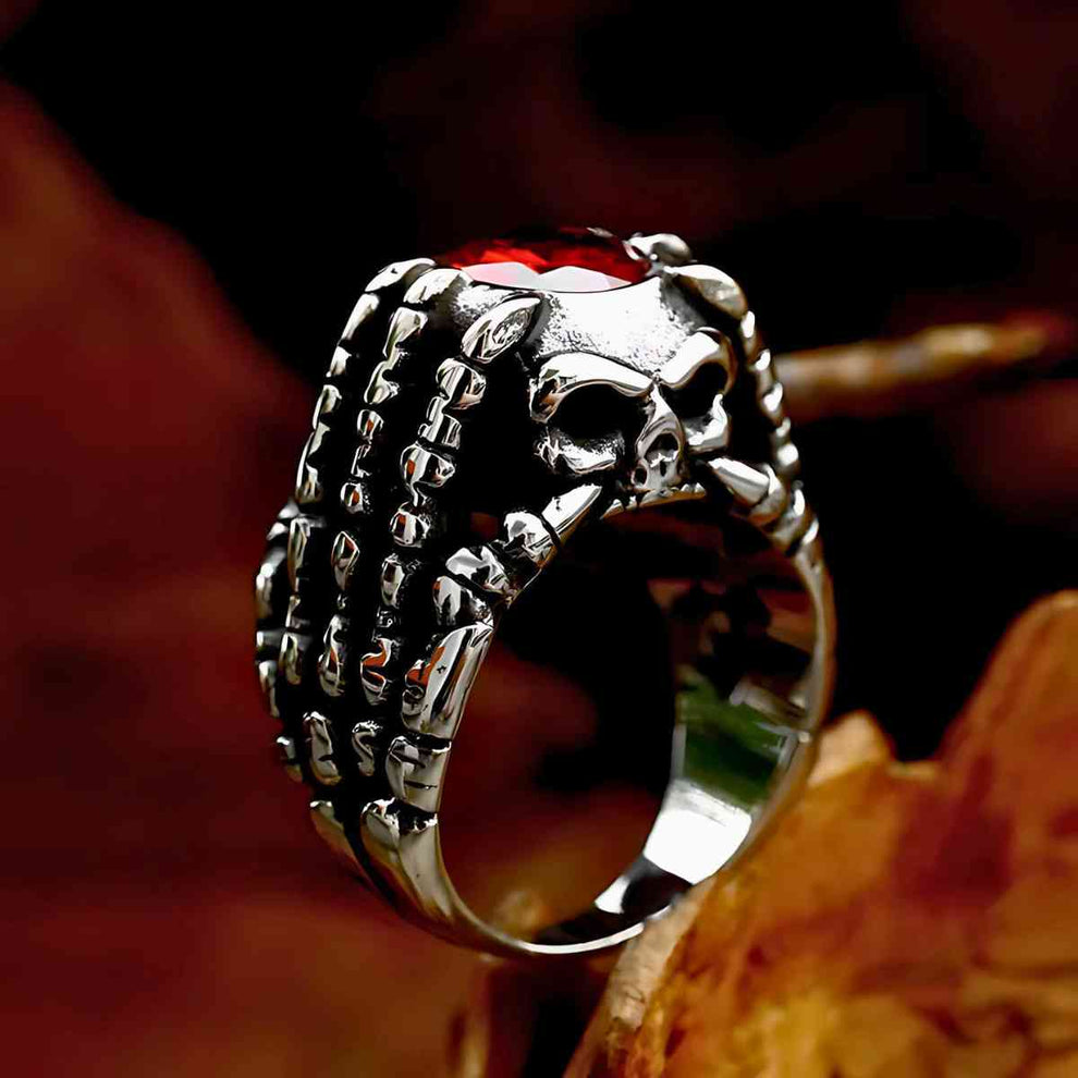 Skeleton Hand Engagement Ring in Stainless Steel