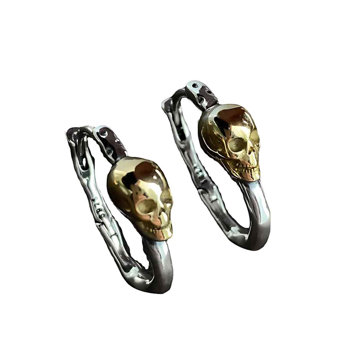 Copper Skull Hoop Earrings for Women