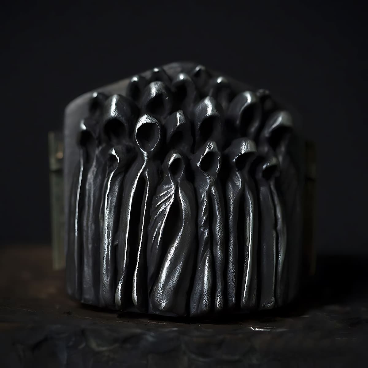 Stainless Steel Cloaked Cult Cross Gothic Ring